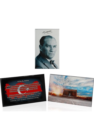 Zek Upp Atatürk Portresi Masaüstü 4 Lü Set Model H - 8X13 cm