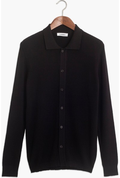 Pamuk-Bambu Siyah Triko Gömlek Pamuk-Bambu Siyah Triko Gömlek