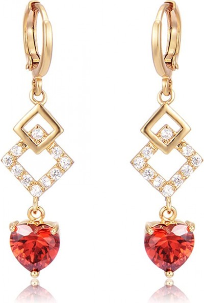 Fengyi Moda Kare Kalp Kübik Zirkonya Kolye Halka Küpeler Hipoalerjenik Kaplama Bayan - Kırmızı (Yurt Dışından) Fengyi Moda Kare Kalp Kübik Zirkonya Kolye Halka Küpeler Hipoalerjenik Kaplama Bayan - Kırmızı (Yurt Dışından)