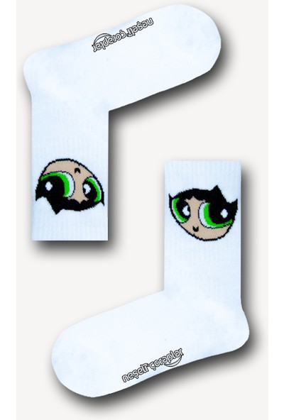 Neşeli Çoraplar Buttercup Desenli Atletik Kadın Çorap