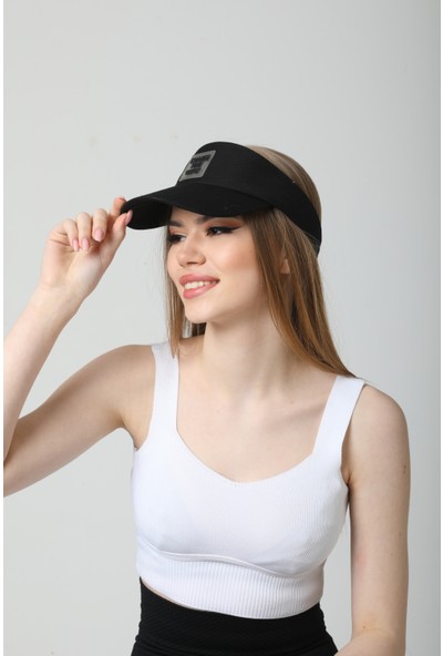 Kadın Change Time Armalı Siyah Vizör - Tenisçi - Golf / Siperlik Şapka Kadın Change Time Armalı Siyah Vizör - Tenisçi - Golf / Siperlik Şapka