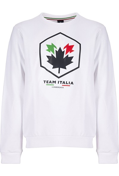 Lumberjack Renato Logo Erkek Beyaz Sweatshirt (101093361) Lumberjack Renato Logo Erkek Beyaz Sweatshirt (101093361)