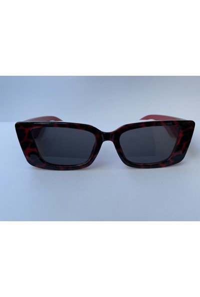 Çelikkol Gözlük Kırmızı Dikdörtgen Çerçeveli Kadın Güneş Gözlüğü