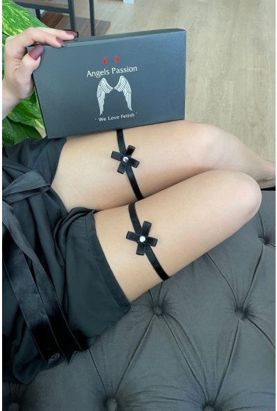 Angels Passion Siyah Şık Bacak Bandı