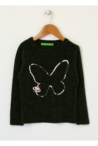 Limon Kız Çocuk Yeşil Kazak