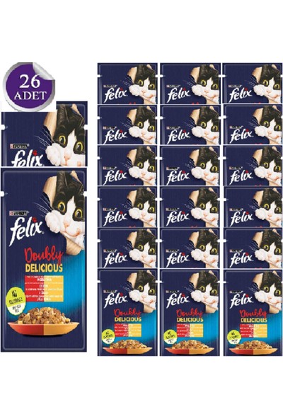 Felix Sığır Etli ve Kanatlı Yaş Kedi Maması 26 Adet x 85 Gr. (Yeni Paket) Lunashp Felix Sığır Etli ve Kanatlı Yaş Kedi Maması 26 Adet x 85 Gr. (Yeni Paket) Lunashp