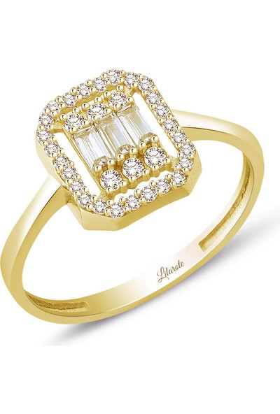 Baget Yüzük Sarı Altın Kolu Taşsız 14 Ayar