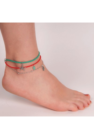 Hayalevi Consept Deniz Yıldızı Balık Figürlü, Renkli Halhal