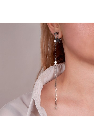 Hayalevi Consept Yıldız Figürlü Sallantılı Zincir Küpe Hayalevi Consept Yıldız Figürlü Sallantılı Zincir Küpe