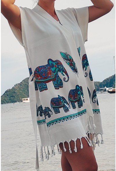 Lady Special Kadın Plaj Elbisesi Kimono