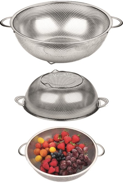 Evikonu Paslanmaz Çelik Makarna Süzgeci - 22,5 cm
