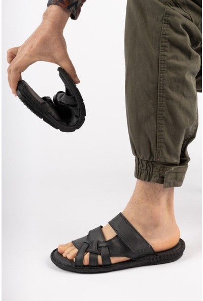 Obucca Deri Yumuşak Taban Erkek Terlik