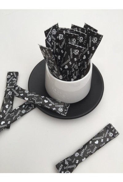 Stick Şeker Siyah Baskılı Toz Şeker 3 gr x 2000'LI