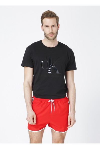 Calvin Klein KM0KM00555 Dar Lastikli Bel 3 Cep Kırmızı Erkek Mayo Altı