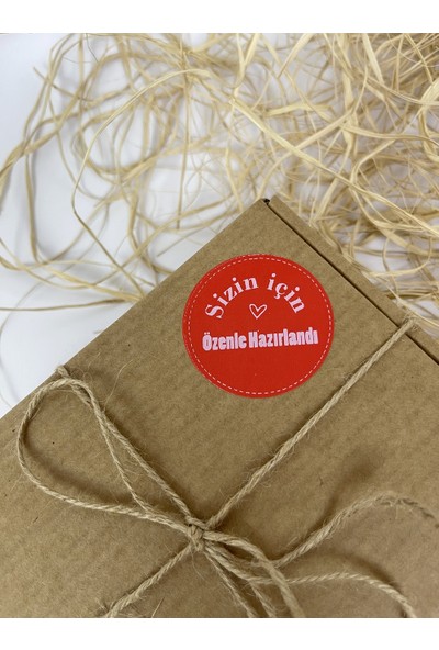 Butik Sosyetik Sizin Için Özenle Hazırlandı 50 mm Kalpli Kırmızı Yuvarlak Noktalı Sticker Etiket 100 Adet Butik Sosyetik Sizin Için Özenle Hazırlandı 50 mm Kalpli Kırmızı Yuvarlak Noktalı Sticker Etiket 100 Adet