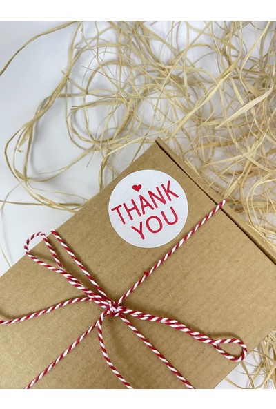 Butik Sosyetik Thank You Kalpli 40 mm Beyaz Yuvarlak Sticker Etiket 120 Adet Butik Sosyetik Thank You Kalpli 40 mm Beyaz Yuvarlak Sticker Etiket 120 Adet