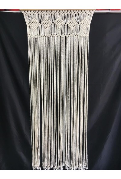 Ayduğan Kapı Perdesi Beyaz Renk 104 Sıra 95X200 Pamuk El Örgüsü