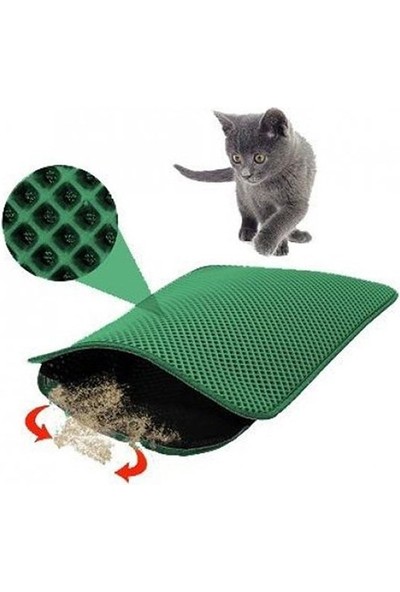 Petzz Elekli Kedi Kumu Paspası 60C45 cm Yeşil Petzz Elekli Kedi Kumu Paspası 60C45 cm Yeşil