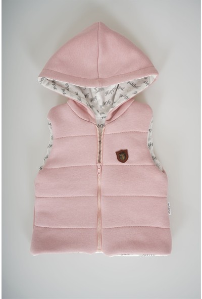 Miniko Kids Kız Bebek Kapşonlu Fermuarlı Yelek