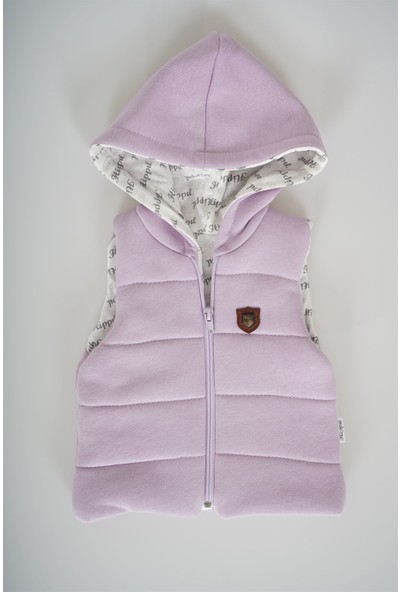 Miniko Kids Kız Bebek Kapşonlu Fermuarlı Yelek