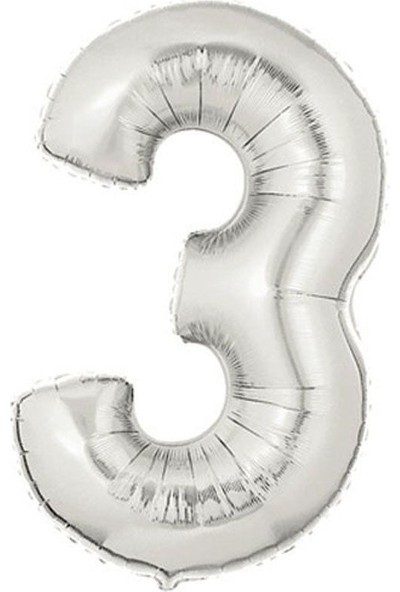 Xnews Şekilli Supershape Silver Rakam O Balon 3 Numara Xnews Şekilli Supershape Silver Rakam O Balon 3 Numara