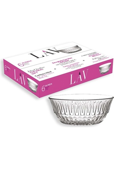 Lav Alinda Orta Boy Desenli Kase 6'lı