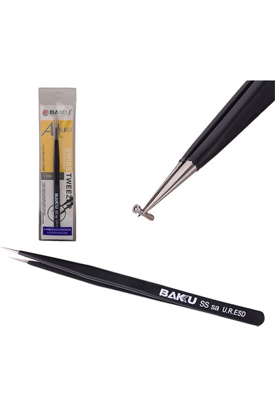 Powermaster Baku Bk-A8-Ss-Sa-Ur-Esd Ince Uzun Uç Siyah Cımbız Powermaster Baku Bk-A8-Ss-Sa-Ur-Esd Ince Uzun Uç Siyah Cımbız