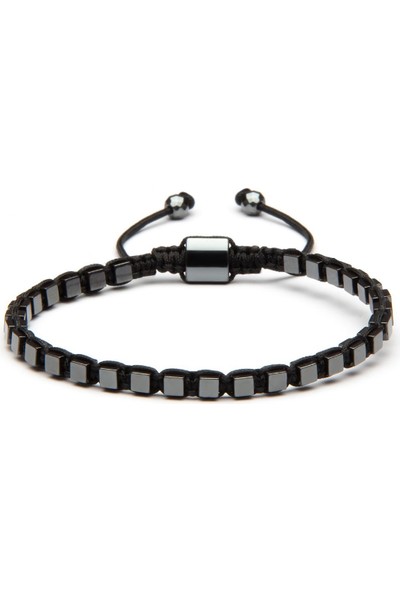 Ventino Silver Makrome Örgülü Mat Küp Kesim Hematit Doğal Taş Bileklik VEB-5100 Ventino Silver Makrome Örgülü Mat Küp Kesim Hematit Doğal Taş Bileklik VEB-5100