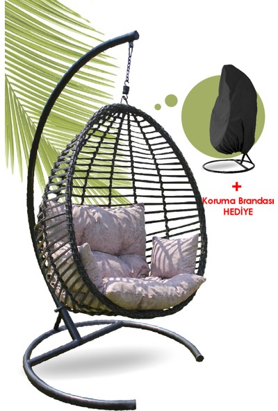 Veendo Dalyan Rattan Damla Salıncak - Bahçe Balkon Salıncağı - Branda Hediyeli Veendo Dalyan Rattan Damla Salıncak - Bahçe Balkon Salıncağı - Branda Hediyeli