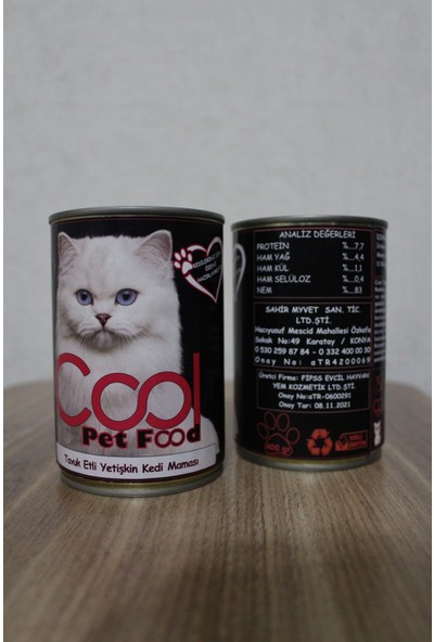 Mycoolpetfood Yetişkin Kedi Konserve Maması 12'li Paket Tavuk Etli Yaş Kedi Maması