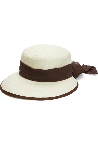 Beyaz Kadın Hasır Şapka