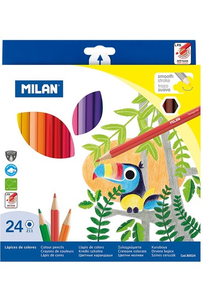 Mılan 80024 Colours Altıgen Kuru Boya Kalemi 24'lü