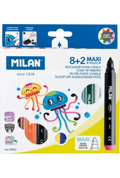 Mılan 80023 Maxı Jumbo Sihirli Keçeli Kalem 10LU Mılan 80023 Maxı Jumbo Sihirli Keçeli Kalem 10LU