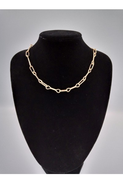 Black Boss Accessory Iç Içe Geçmiş Sonsuzluk Işareti Motifli Orta Kalın Gold Zincirli Kolye