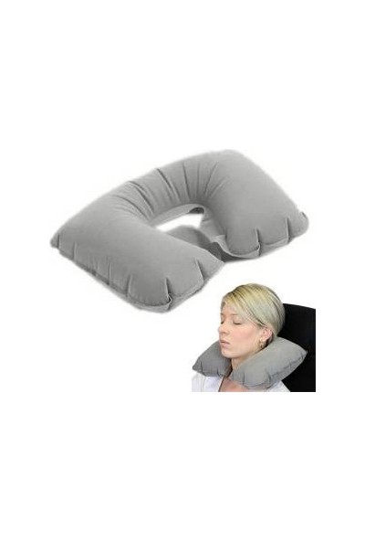 Acar Süs Şişme Seyahat Yastığı Gri Lacivert