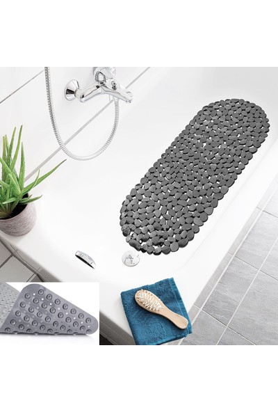 Homecare J.stone Design Gri 33 Vantuzlu Banyo Duş Kaydırmaz Paspas 716670