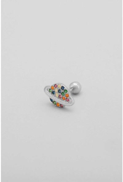 So Chic Gezegen Figürlü Taşlı 18 Ayar Beyaz Altın Kaplama Gümüş Tragus-Helix Piercing So Chic Gezegen Figürlü Taşlı 18 Ayar Beyaz Altın Kaplama Gümüş Tragus-Helix Piercing