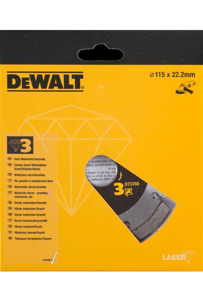 Dewalt Dt3760 Elmas Disk, Granit, 115 mm Dewalt Dt3760 Elmas Disk, Granit, 115 mm