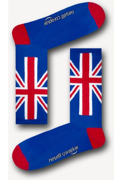 Neşeli Çoraplar Ingiltere Bayrak Desenli Atletik Kadın Çorap Neşeli Çoraplar Ingiltere Bayrak Desenli Atletik Kadın Çorap