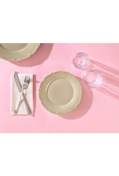Madame Coco Bastien Pasta Tabağı - Bej - 19 cm Madame Coco Bastien Pasta Tabağı - Bej - 19 cm