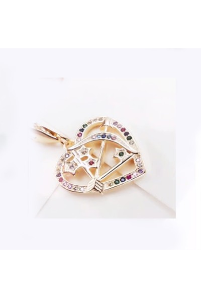 Tonstyle TS001691 Jour (Gündüz) - Gold Kalp Okum 925 Ayar Gümüş Tasarım Kadın Kolye