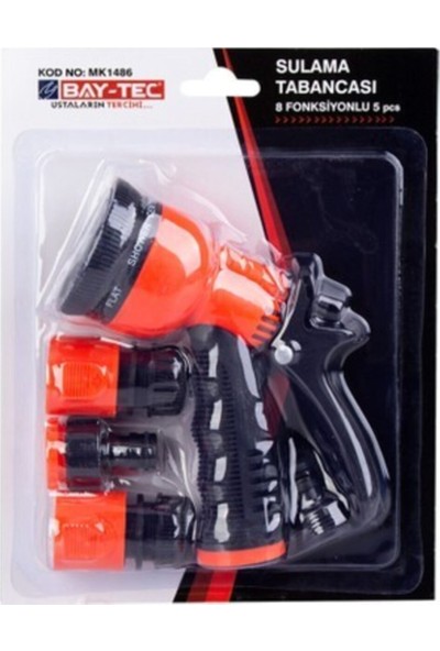 Bay Tec Sulama Hortum Tabancası Bahçe - 8 Fonksiyonlu Bay Tec Sulama Hortum Tabancası Bahçe - 8 Fonksiyonlu