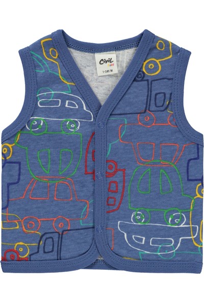 Civil Baby Erkek Bebek Yelek 1-9 Ay Saks Mavisi Civil Baby Erkek Bebek Yelek 1-9 Ay Saks Mavisi