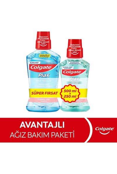 Colgate Plax Ağız Bakım Suyu 500 Ml Ve Ağız Bakım Suyu Taze Nane 250 Ml Seti Colgate Plax Ağız Bakım Suyu 500 Ml Ve Ağız Bakım Suyu Taze Nane 250 Ml Seti
