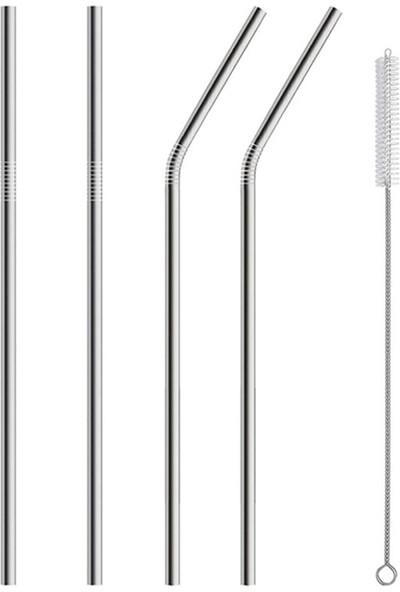 RightOn Paslanmaz 4'lü Metal Pipet ve Temizle Fırçası RightOn Paslanmaz 4'lü Metal Pipet ve Temizle Fırçası