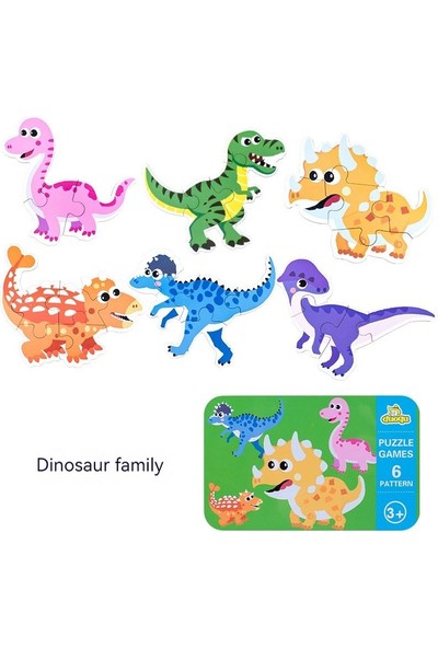 Dlloer Altısı Bir Arada Büyük Demir Kutu Bulmaca Çocuk Ahşap Oyuncağı