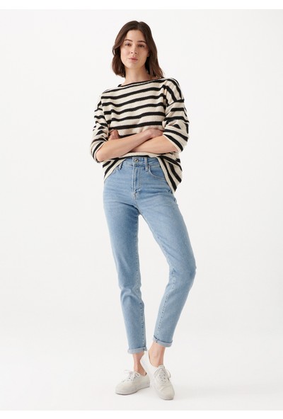 Mavi Star Açık Mavi Gold Shape Jean Pantolon Mavi Star Açık Mavi Gold Shape Jean Pantolon