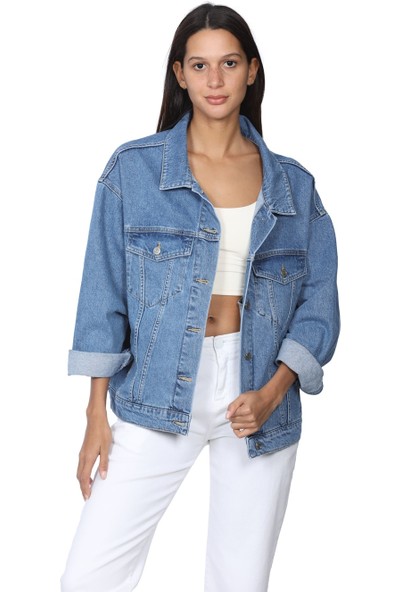 Whitney Jeans Kadın Boyfrıend Mavi Jean Ceket Whitney Jeans Kadın Boyfrıend Mavi Jean Ceket
