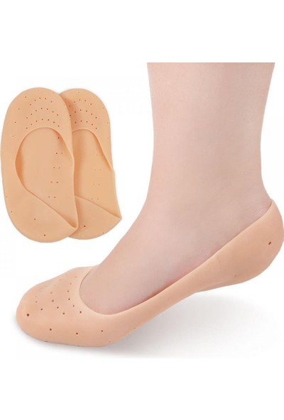 Ayak Topuk Çatlak Çorabı Silikon Patik Ten Rengi Çorap