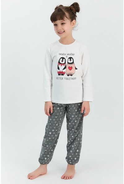 Roly Poly 2585 Garson Better Together Krem Kız Çocuk Pijama Takımı Roly Poly 2585 Garson Better Together Krem Kız Çocuk Pijama Takımı